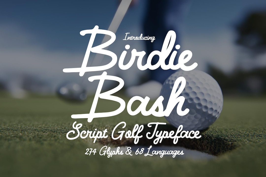 Birdie Bash Golf Script Font for Elegant Logos Branding Apparel ...