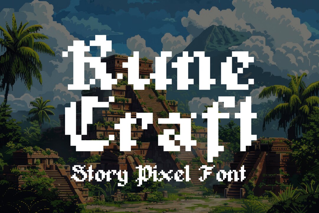 Rune Craft Font: 8-bit Pixel Magic for Storytelling, Fantasy Designs ...