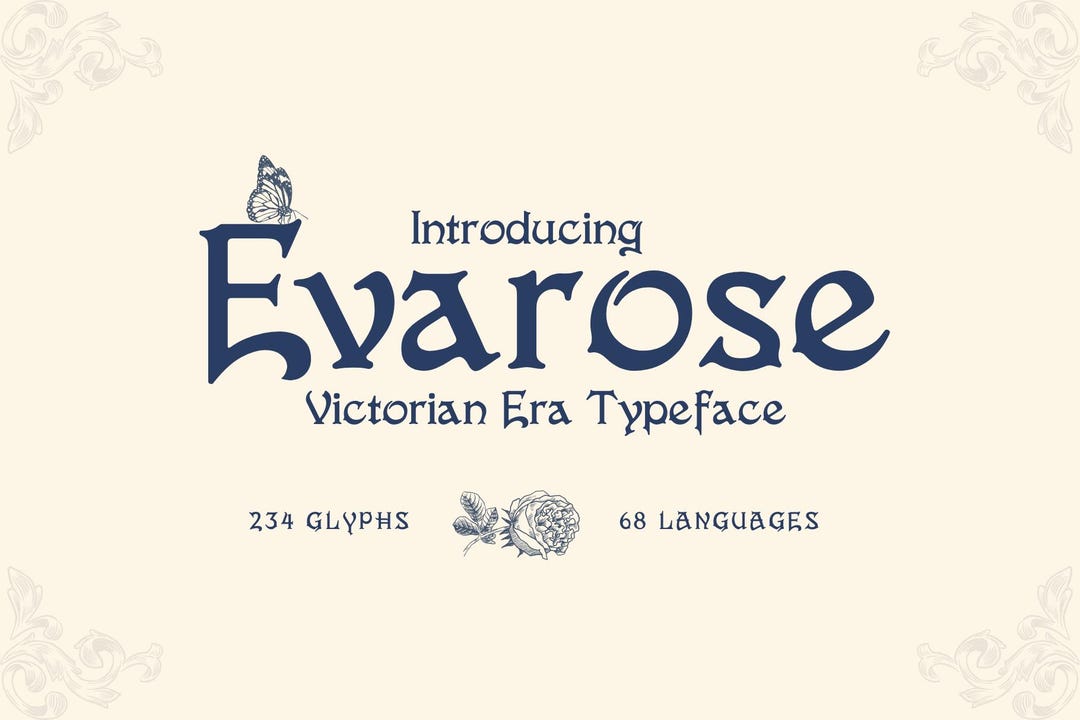 Evarose – Classy Victorian Era Font for Weddings, Branding, and Posters ...