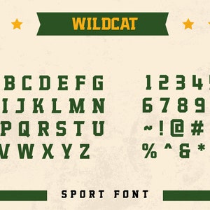 Wildcat - Varsity Sport Font | Football Font, Baseball Font, Basketball ...