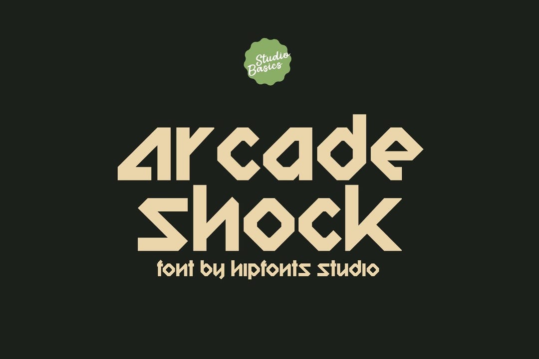 Arcade Shock Font – Angular Arcade Display | High-energy Gaming ...