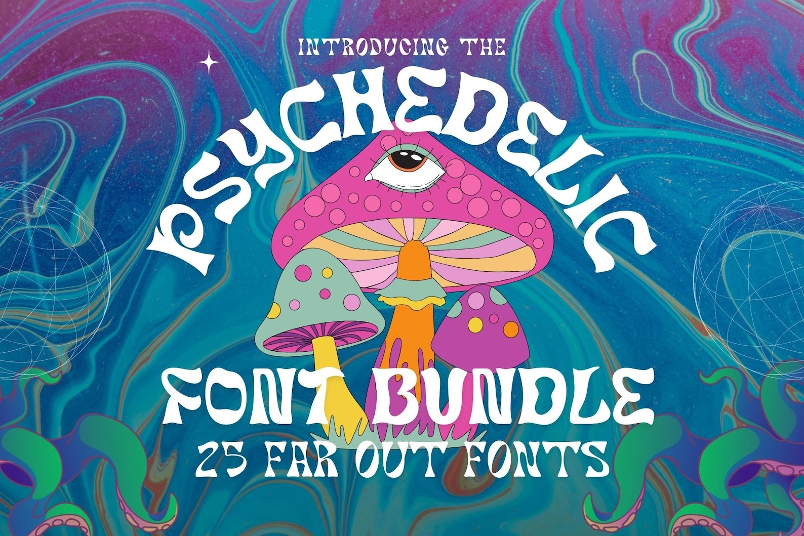 25 Psychedelic Fonts - Groovy Retro Fonts for Hippie, 70s, Trippy ...