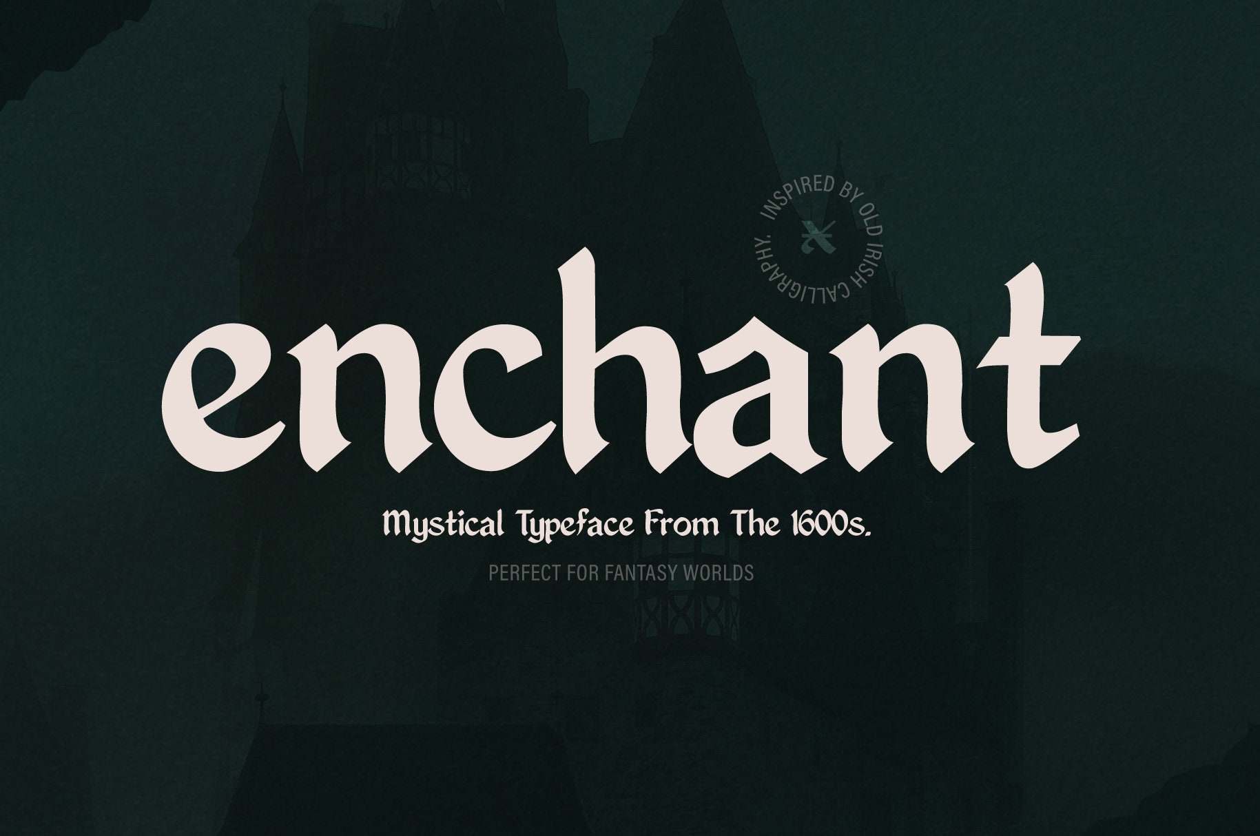 Enchant Mystical 1600s Typeface Modern Gothic Font, Blackletter Fonts ...