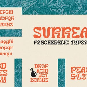 25 Psychedelic Fonts - Groovy Retro Fonts for Hippie, 70s, Trippy ...