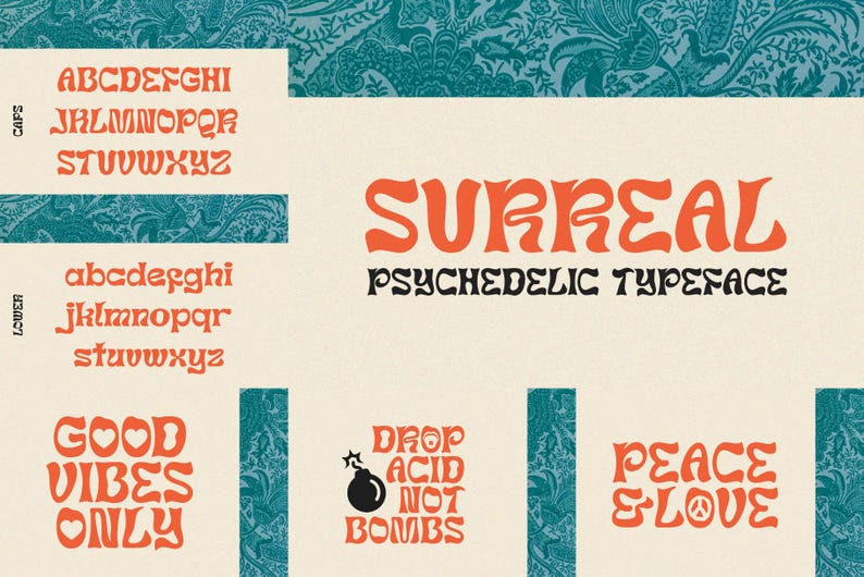 25 Psychedelic Fonts - Groovy Retro Fonts for Hippie, 70s, Trippy ...