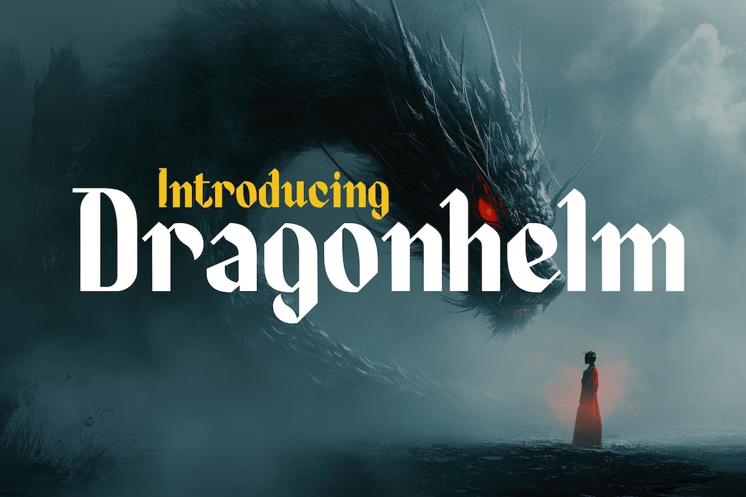 Dragonhelm - Medieval Fantasy Font | Elegant Gothic Typeface for Movies ...