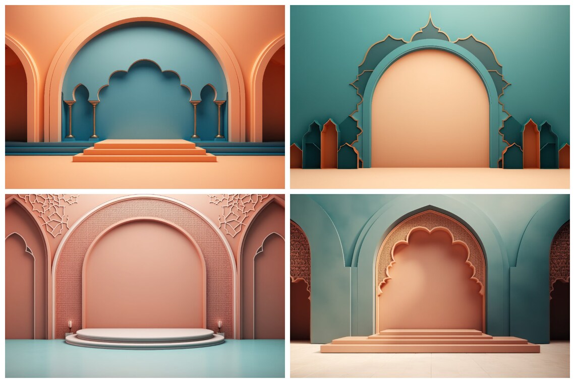 16 Arabic Podium Backdrop Backgrounds for High-end Product ...