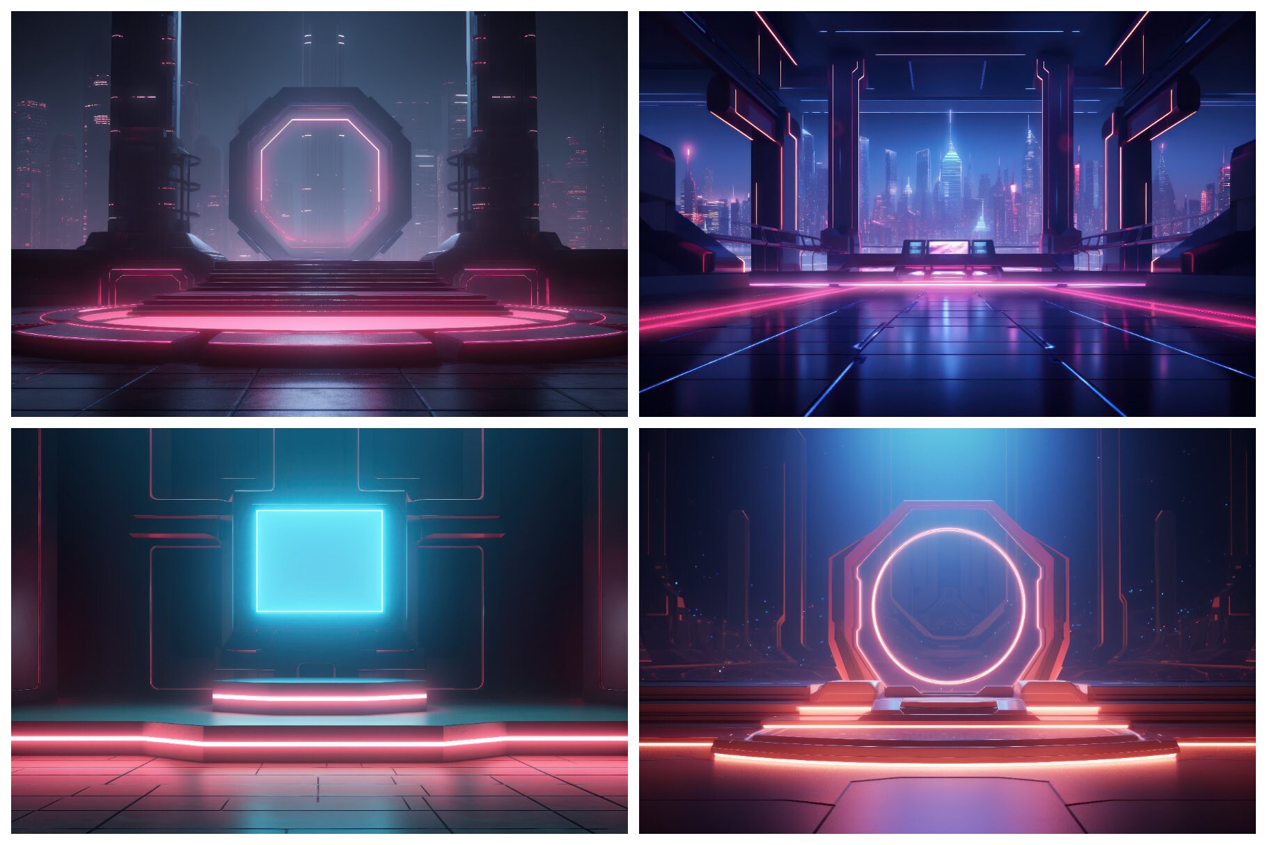 24 Cyberpunk Podium Backdrop Backgrounds for Product Presentations ...