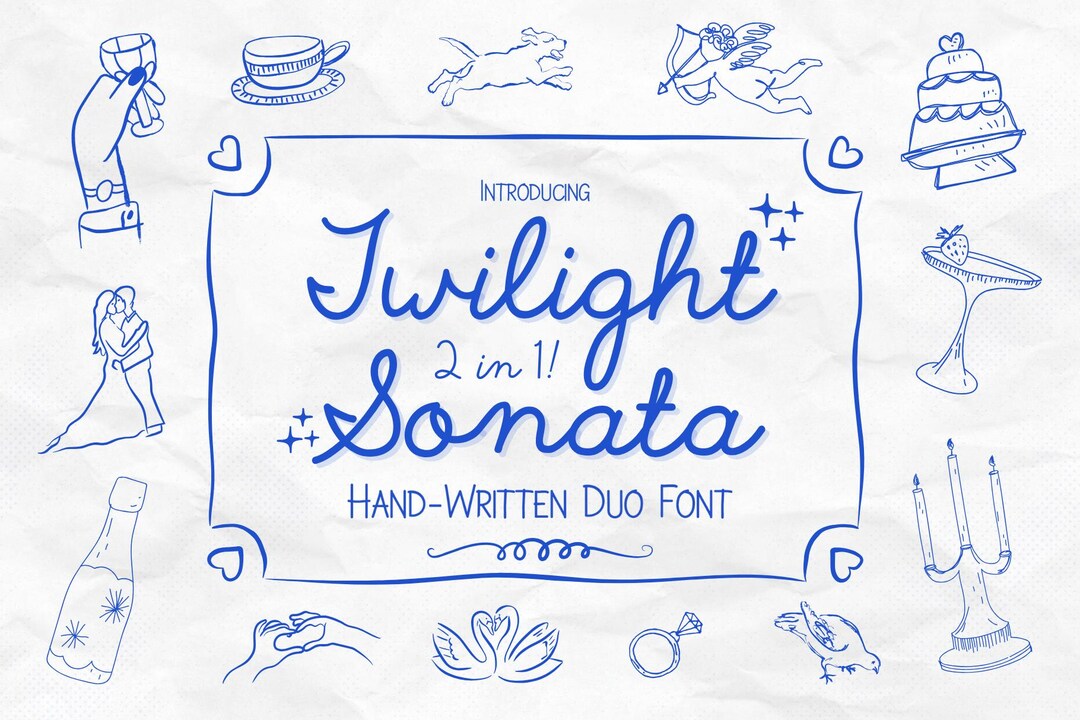 Twilight Sonata Font Duo – Whimsical Handwritten Script & Sans Serif ...