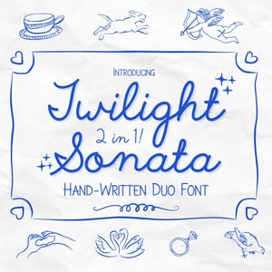 Twilight Sonata Font Duo – Whimsical Handwritten Script & Sans Serif ...