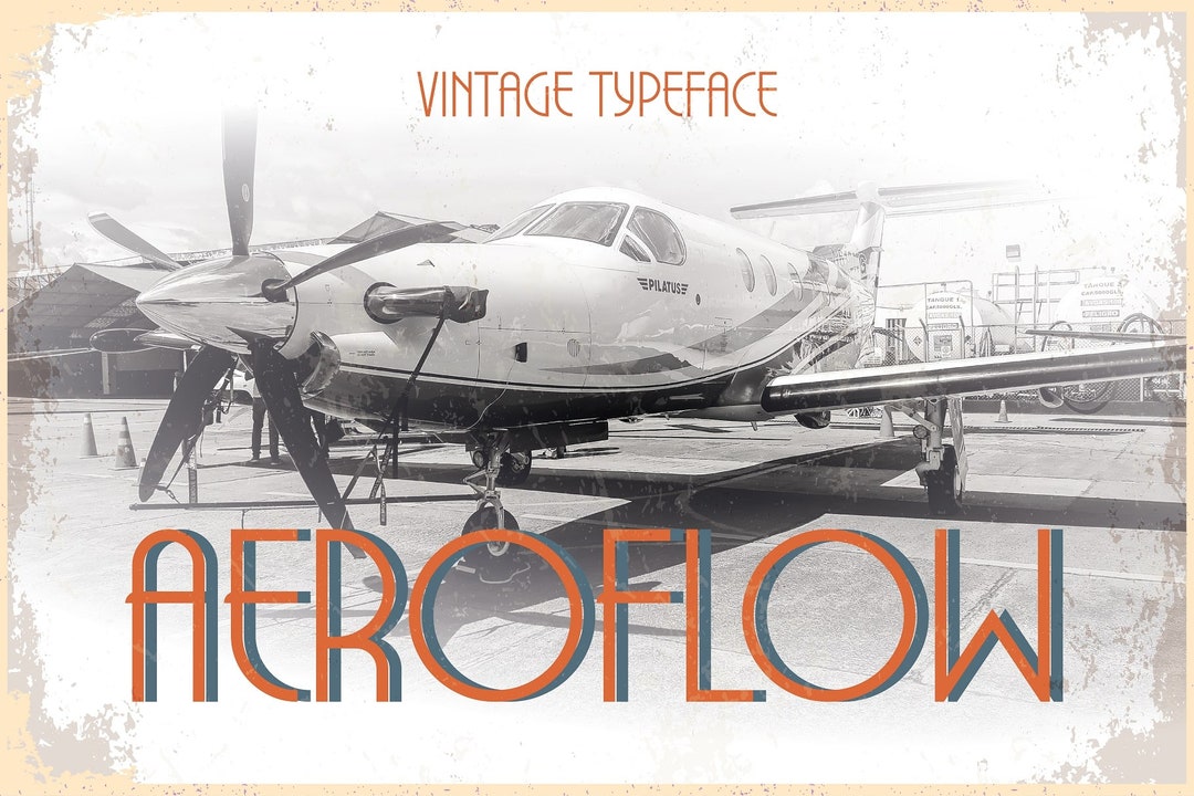 Aeroflow - Vintage Aviation Font | Flight Font, Aeroplane Font, Retro ...