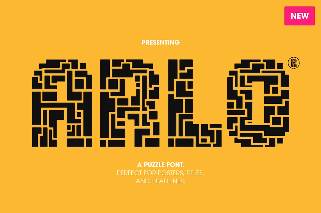 Arlo A Unique Puzzle Inspired Font Maze Font Mosaic Font Computer Font ...