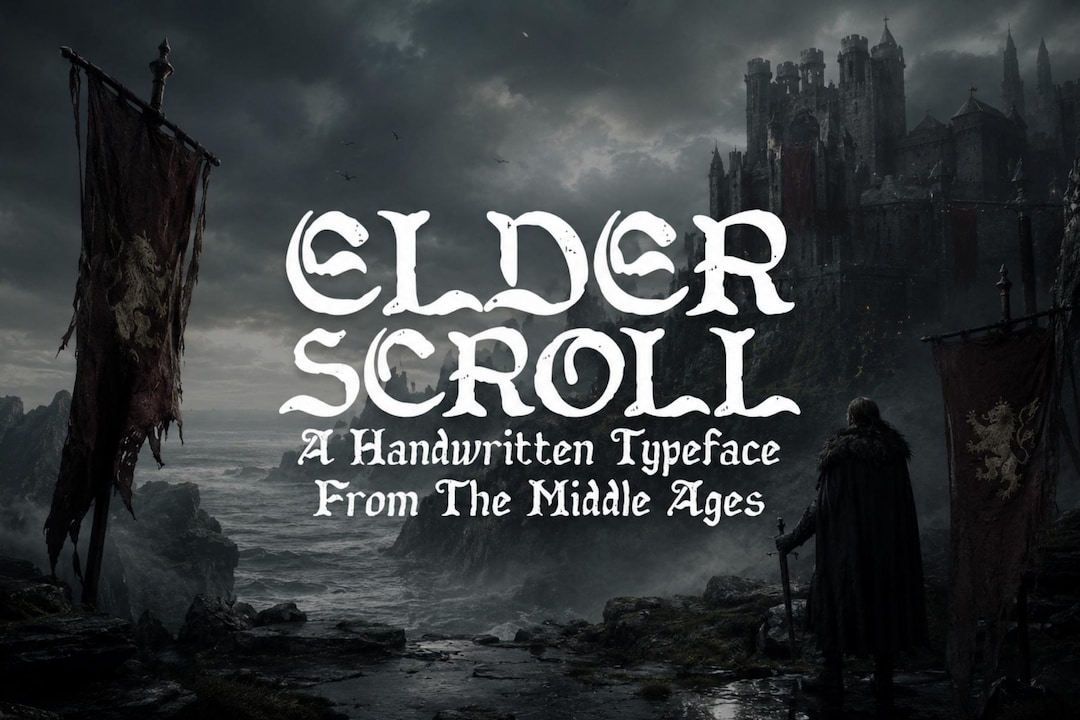 Elder Scroll – Medieval Handwritten Font | Ancient Fantasy Script | Old ...