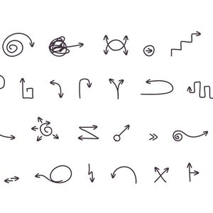 Hand Drawn Arrows Font - Etsy