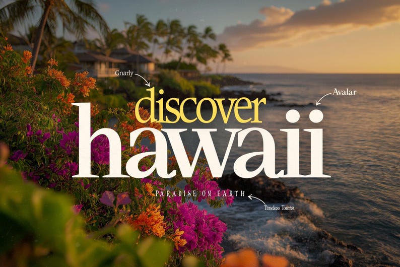 Hawaii Font Bundle – 71 Tropical Fonts for Aloha Summer Designs ...