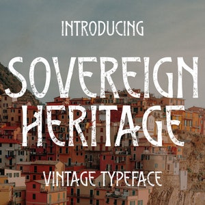 Sovereign Heritage - Vintage Font | Cricut Font, Silhouette Font, Canva ...