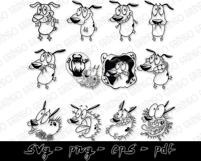 Coraje El Perro Cobarde SVG Coraje El Perro Cobarde Vector - Etsy España