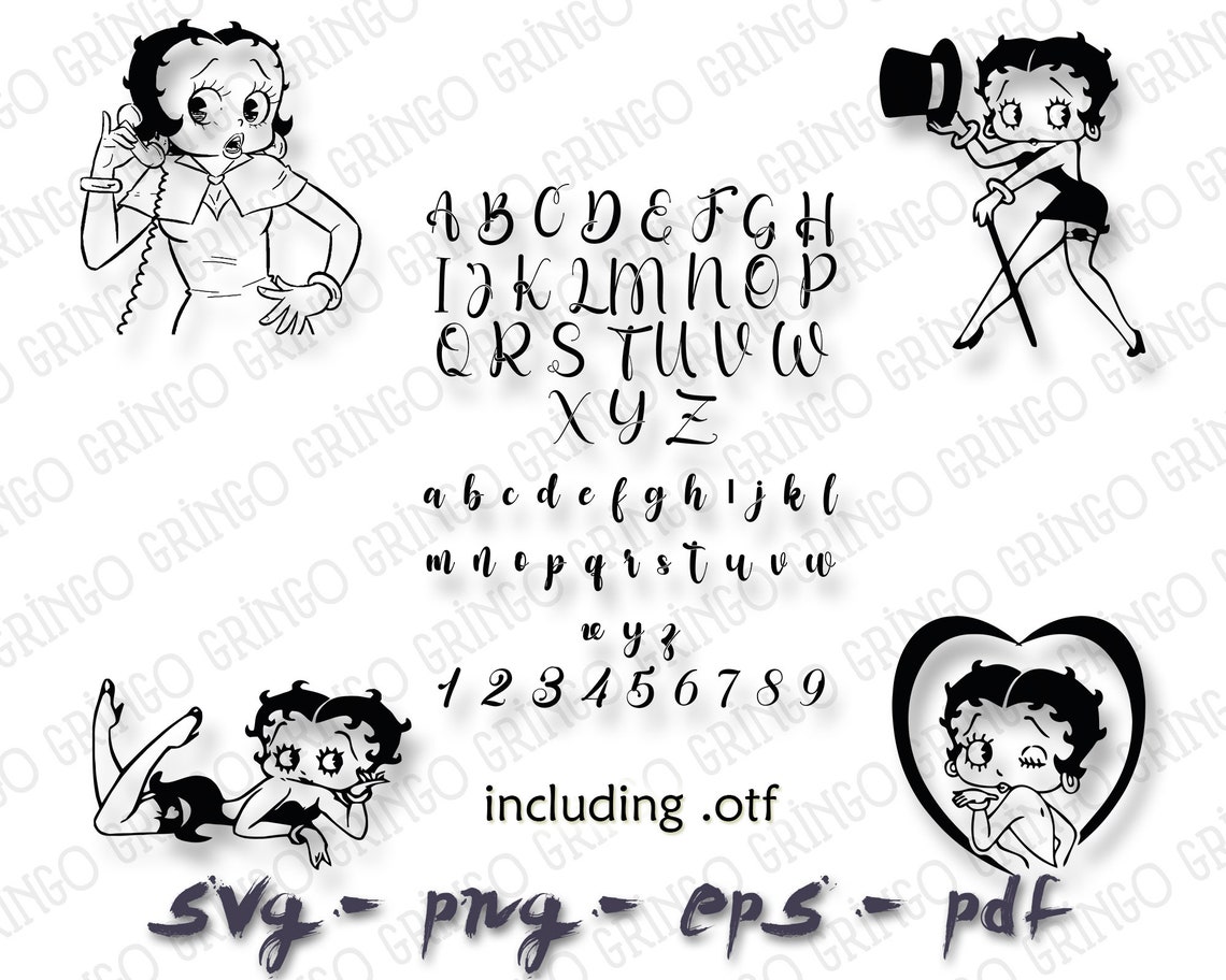 Betty Boop SVG Betty Boop Font SVG Betty Boop Alphabet Svg | Etsy México