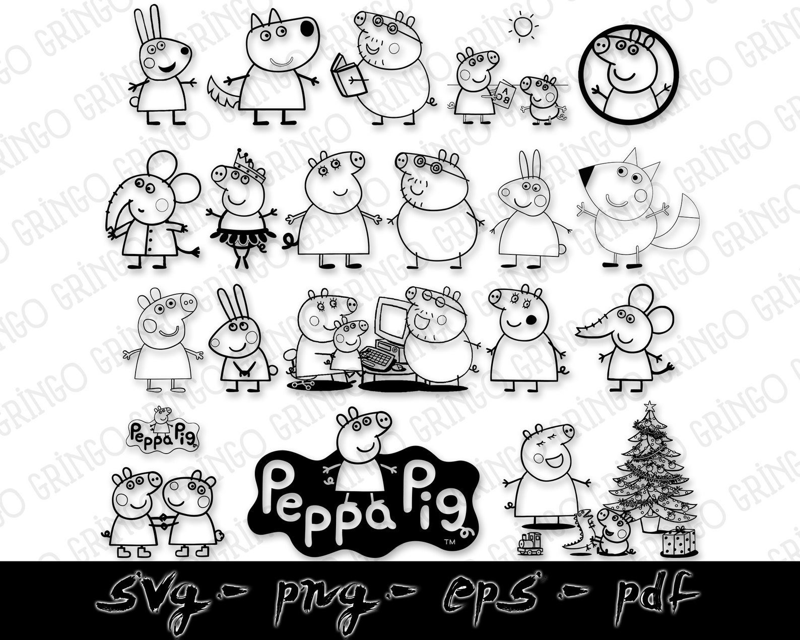 Peppa Pig SVG Peppa Pig Vector Peppa Pig Silhouette SVG - Etsy New Zealand