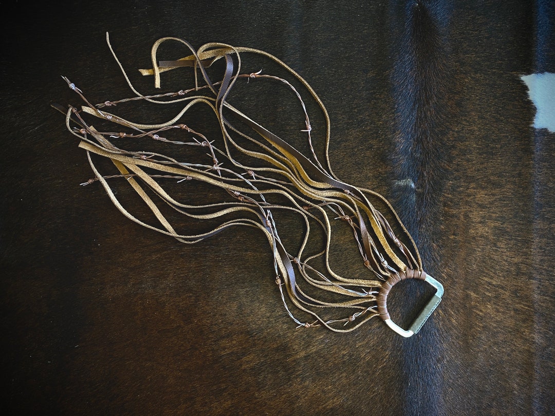 The Devil’s Rope - Hand-made Leather Flogger With Barbed Wire Shaped ...