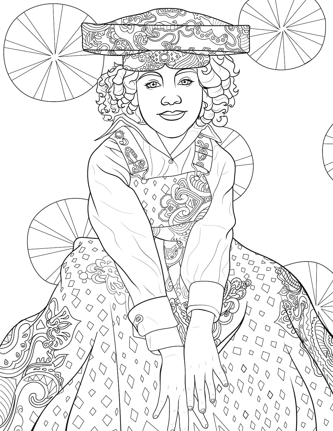 African Coloring Page Herero Tribe Girl Against Hero Dress | Etsy