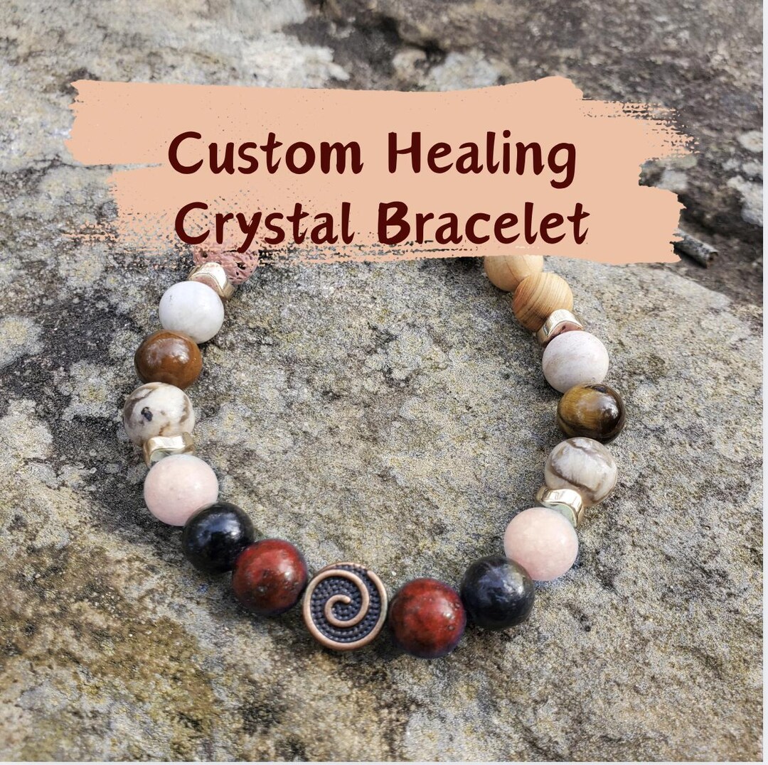 Custom Healing Crystal Bracelet | Choose 6 Crystals | Personalized ...