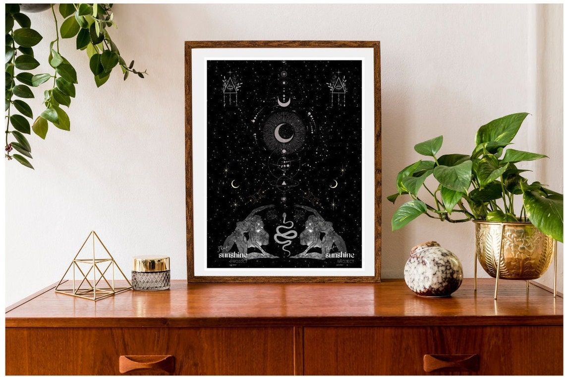 Divine Feminine Moon Goddess Spiritual Boho Print INSTANT - Etsy