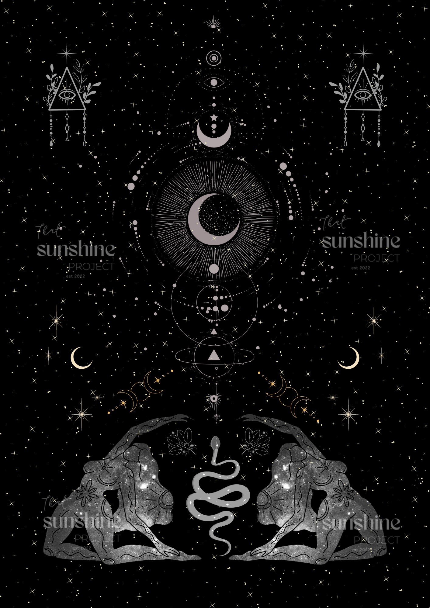 Divine Feminine Moon Goddess Spiritual Boho Print INSTANT - Etsy