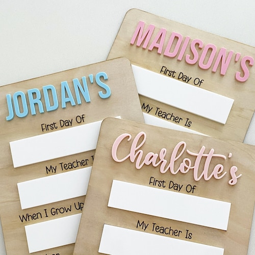 My First Day of School Board Floral Leaf Back to School - Etsy Australia