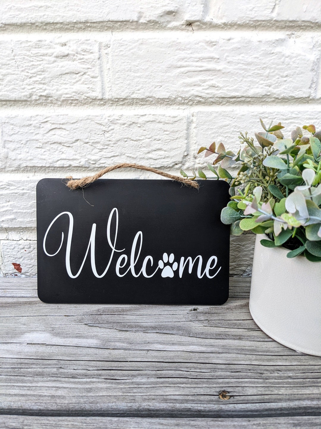 Paw Print Welcome Decor Hanging Sign | Home Decor | Pet Sign | Welcome ...