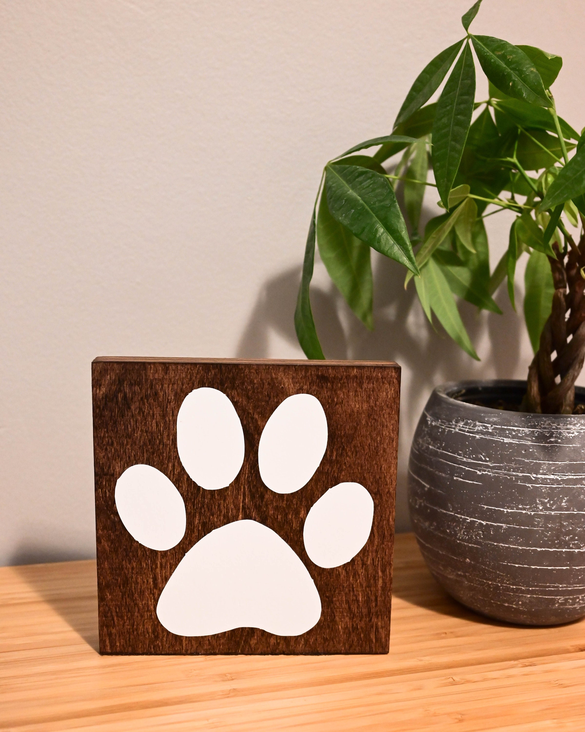 Pet Home Decor Signs Wood Home Office Decor | Paw Print | My Favorite ...