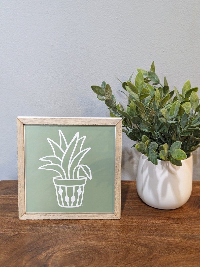 Sage Green Plant Wall Decor - Set of 3 Hanging Wood Signs | Botanical ...