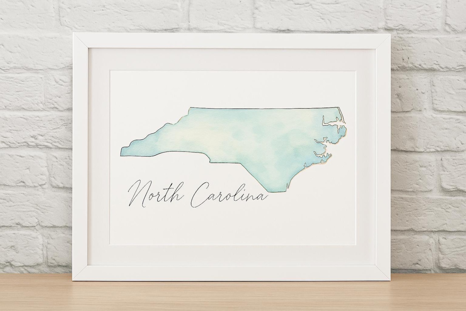 North Carolina State Watercolor Print | NC Art | Frameable State Art ...