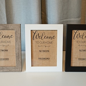 Guest Room Wifi Welcome Framed Sign | Add Your Personal Wifi Network ...