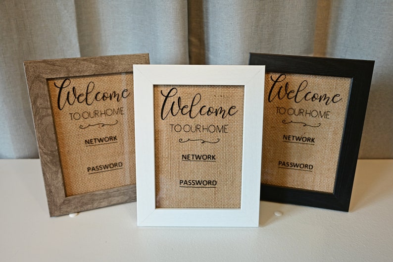 Guest Room Wifi Welcome Framed Sign | Add Your Personal Wifi Network ...