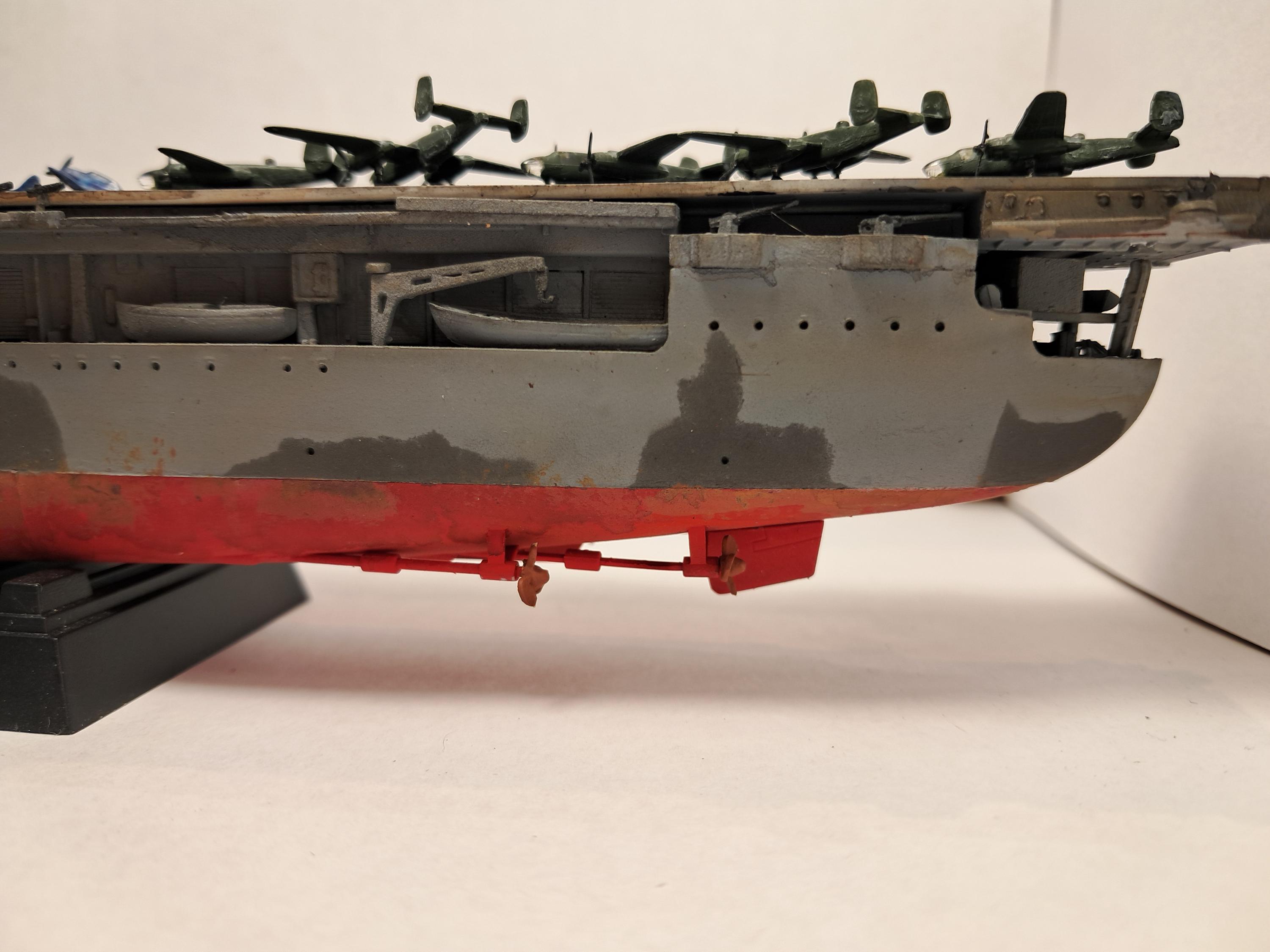 USS HORNET 1/700 Scale Pro Buil, Paint, Weathered Warship Model With ...