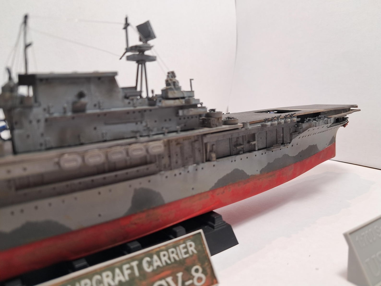 USS HORNET 1/700 Scale Pro Buil, Paint, Weathered Warship Model With ...