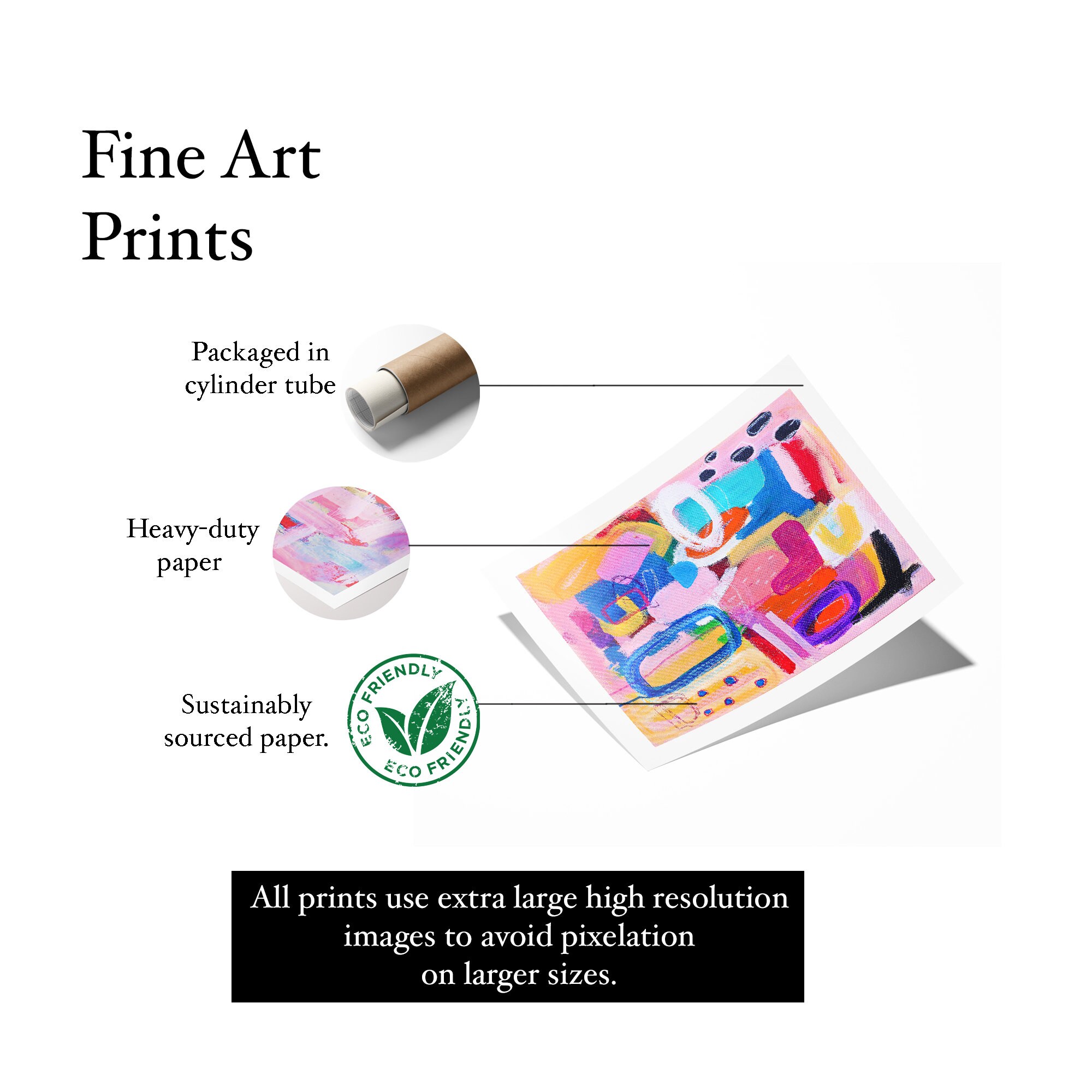 Fun Happy Colorful Modern Print on Canvas Original Art Print ...