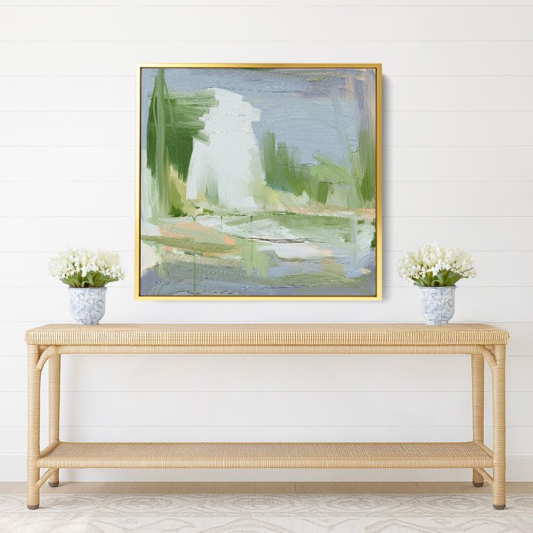 Blue and Green Abstract Art: Large Wall Art Framed Print ...