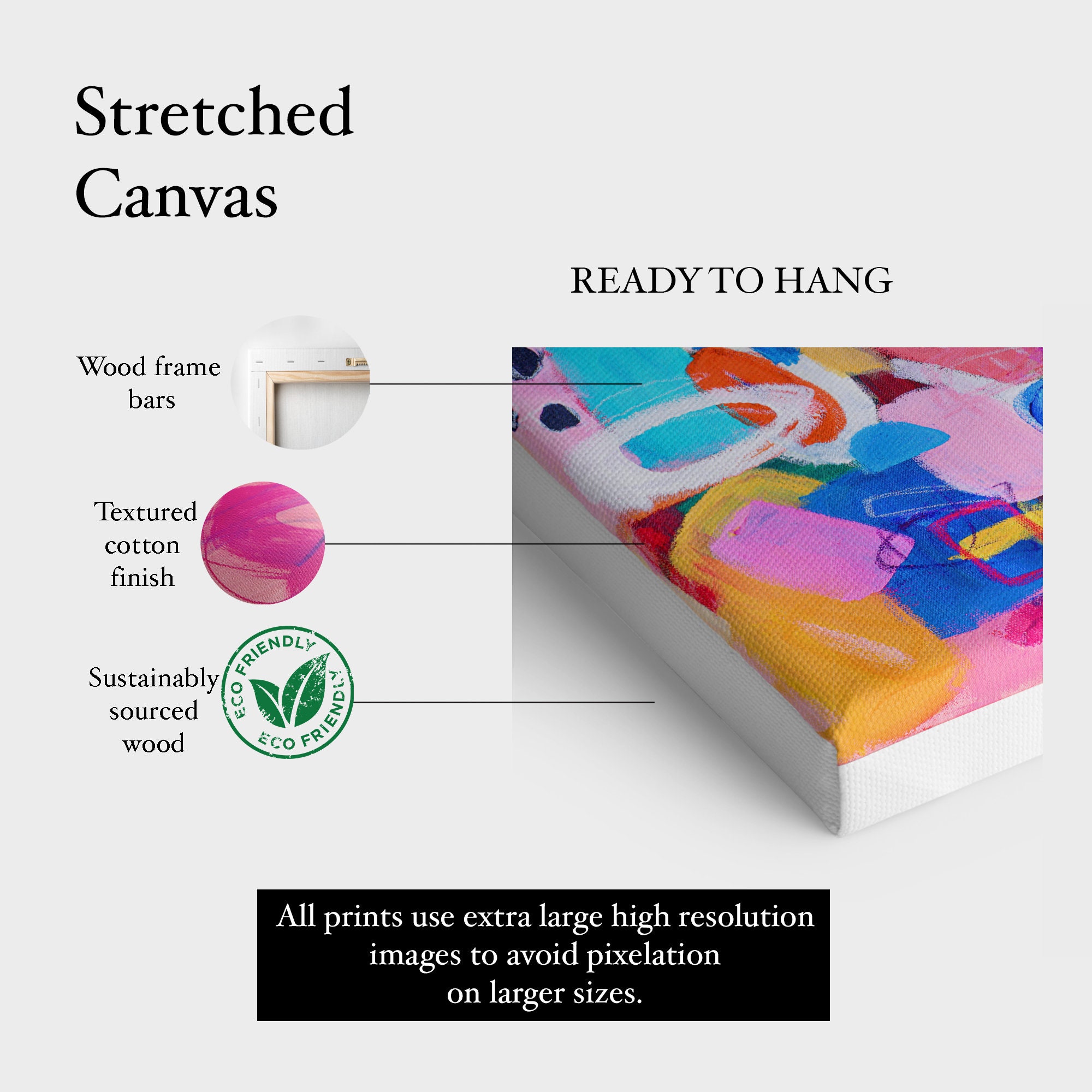 Fun Happy Colorful Modern Print on Canvas Original Art Print ...