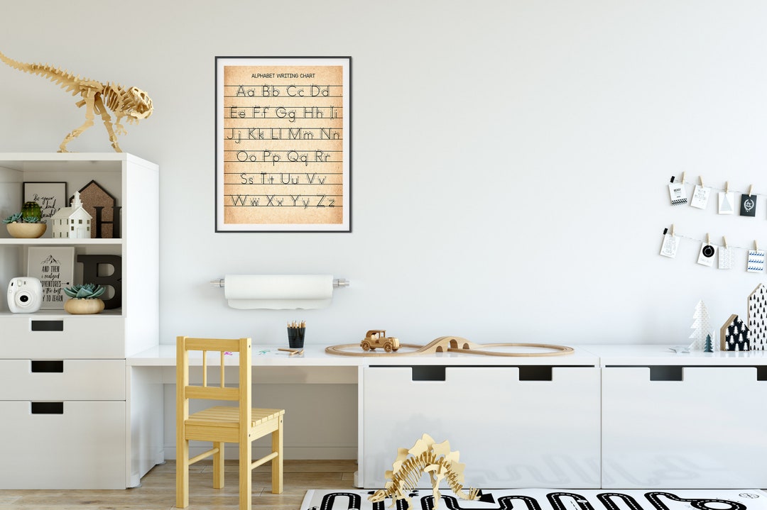 Vintage Alphabet Wall Decor / Alphabet 11x17 Poster / ABC Handwriting ...