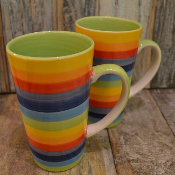 Striped Mugs - Etsy