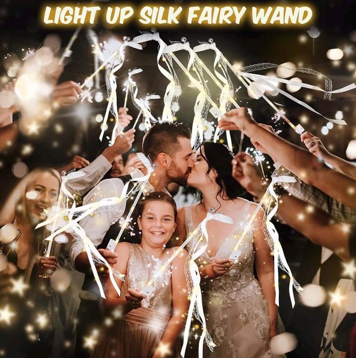 28 PCS Light up Wands for Wedding, Wedding Wands Streamers With 3 ...