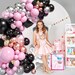 Pink and Black Balloon Arch Kit, 119pcs Pink Rose Gold Silver Balloon ...