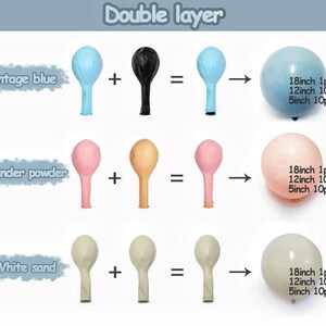 Pink Blue White Balloon Garland Double Stuffed Gender Reveal Balloons ...