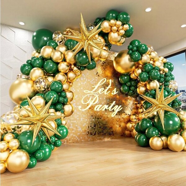 Green and Gold Backdrop - Etsy