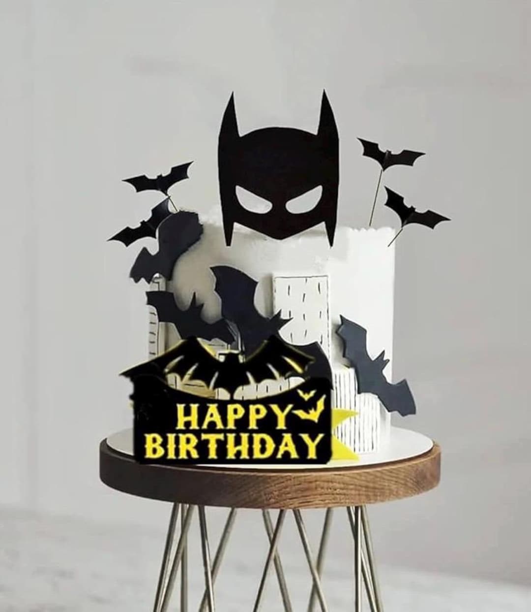 Superhero Bat Birthday Cake Topper Happy Birthday Cake Decorations for ...