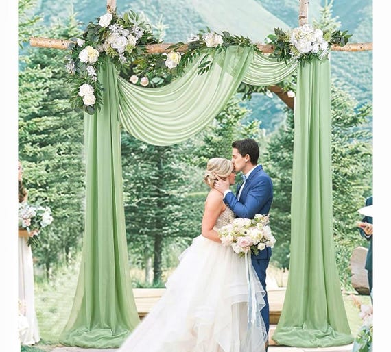 Wedding Arch Draping Fabric 2 Panels 29 X 20FT Sage Green Chiffon Arch Draping Fabric Sage Green Sheer Fabric for Draping chiffon Arch Etsy Ireland
