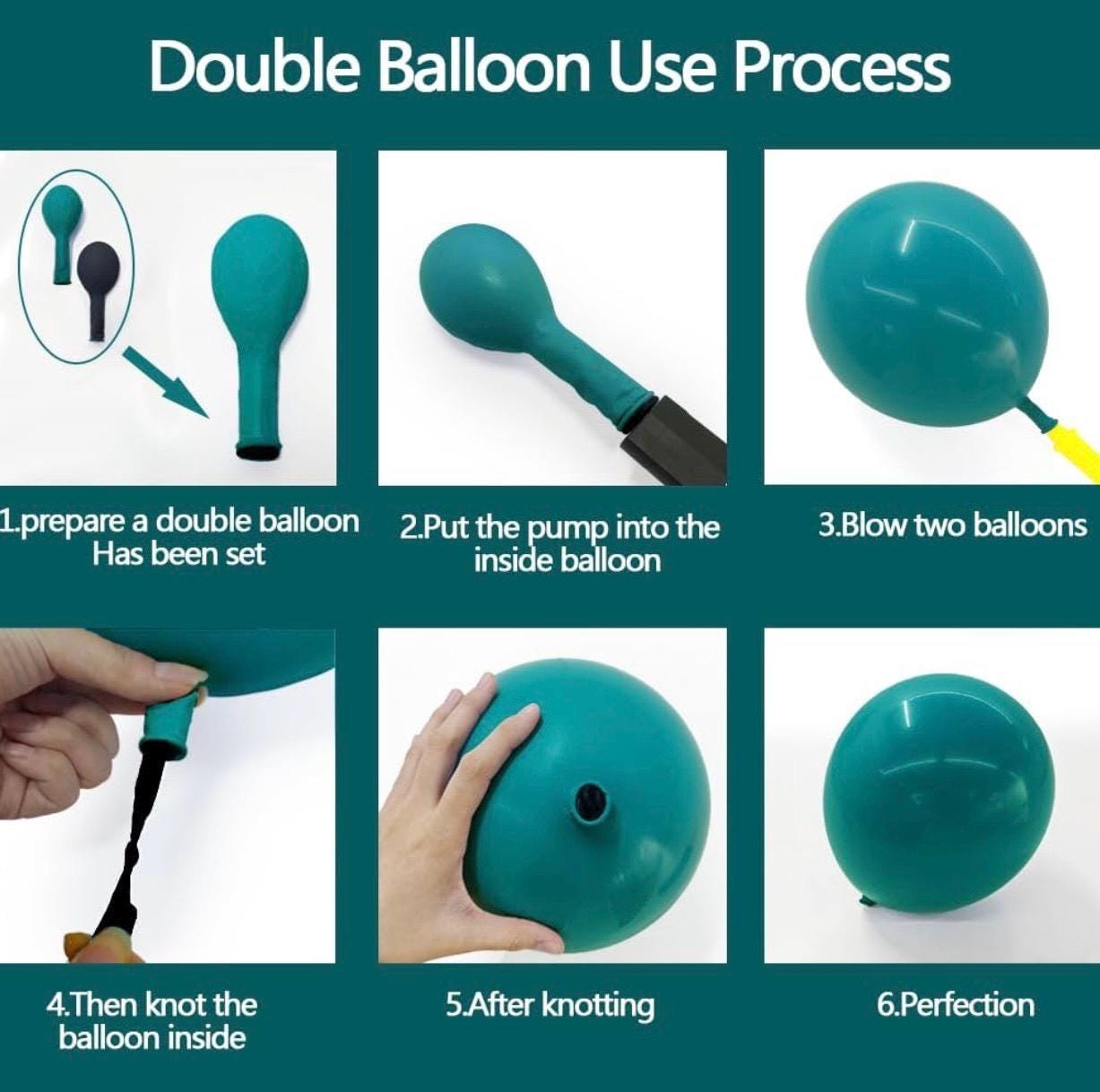 Teal Blue Balloons Double Stuffed Mint Blue Balloon Garland Turquiose ...