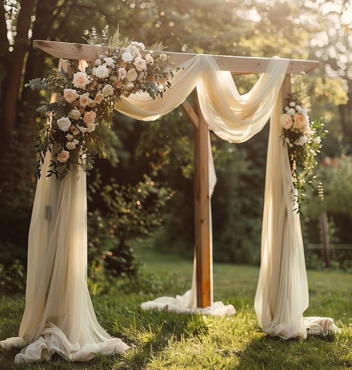 Wedding Arch Draping Fabric 28.7" X 20FT Champagne Drapes Sheer Fabric ...